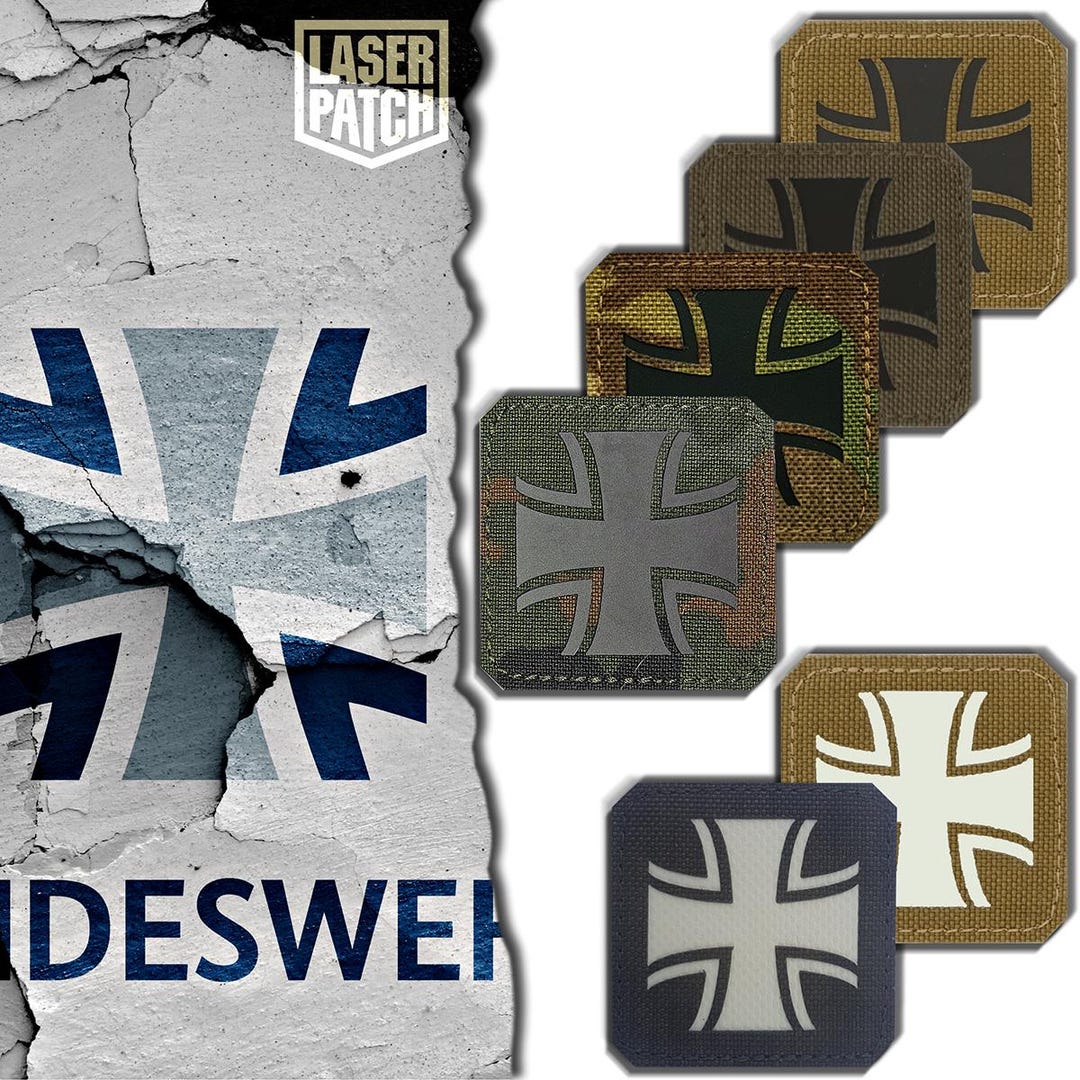German Bundeswehr Iron Cross - Military Patch - Lasercut Cordura Custom ...