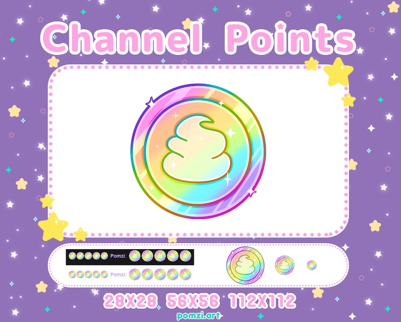 Kawaii Rainbow Poop Coin Twitch Channel Point Icon (digital Download ...