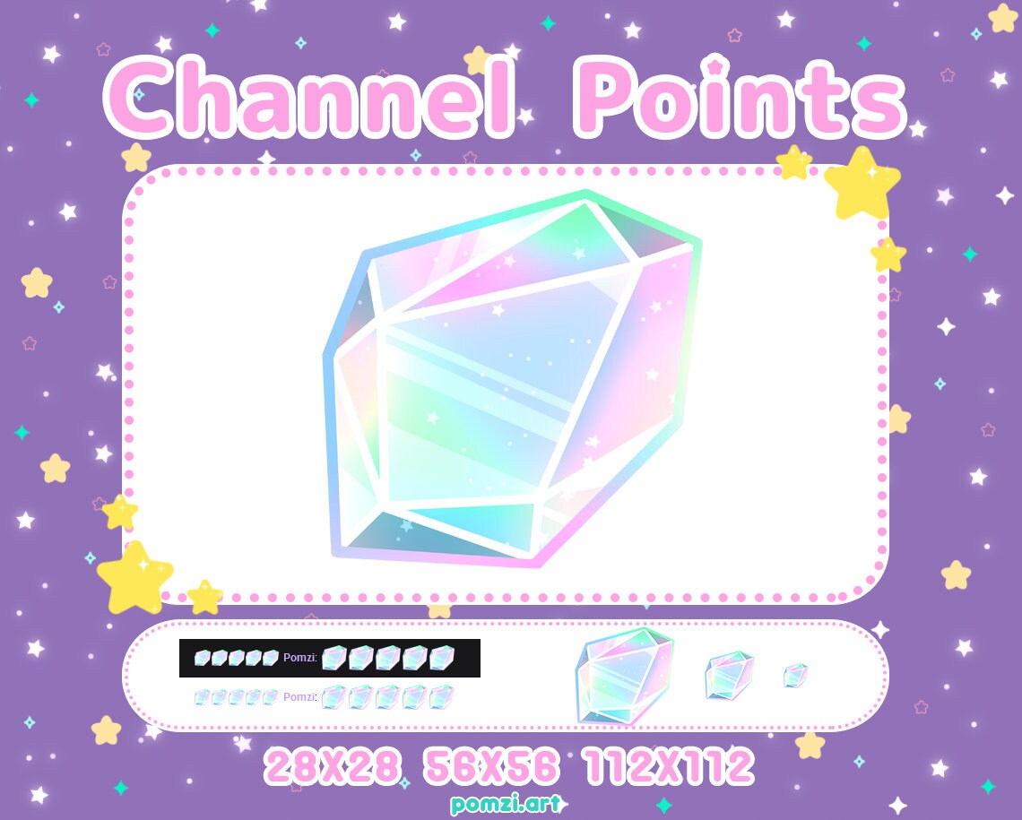 Crystal Channel Points - PASTEL RAINBOW - Twitch Channel Point Icon ...