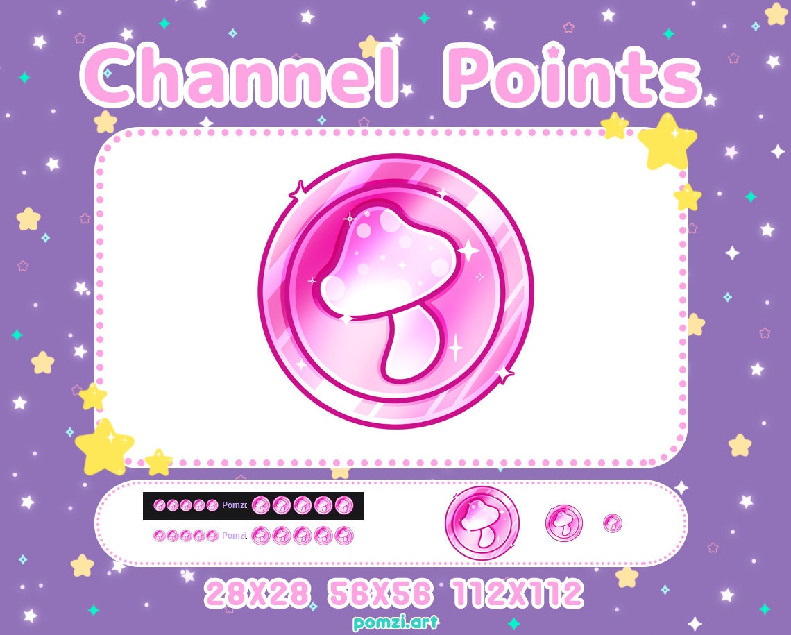 Mushroom Coin Channel Points / PINK / Cute Kawaii Twitch Channel Point ...