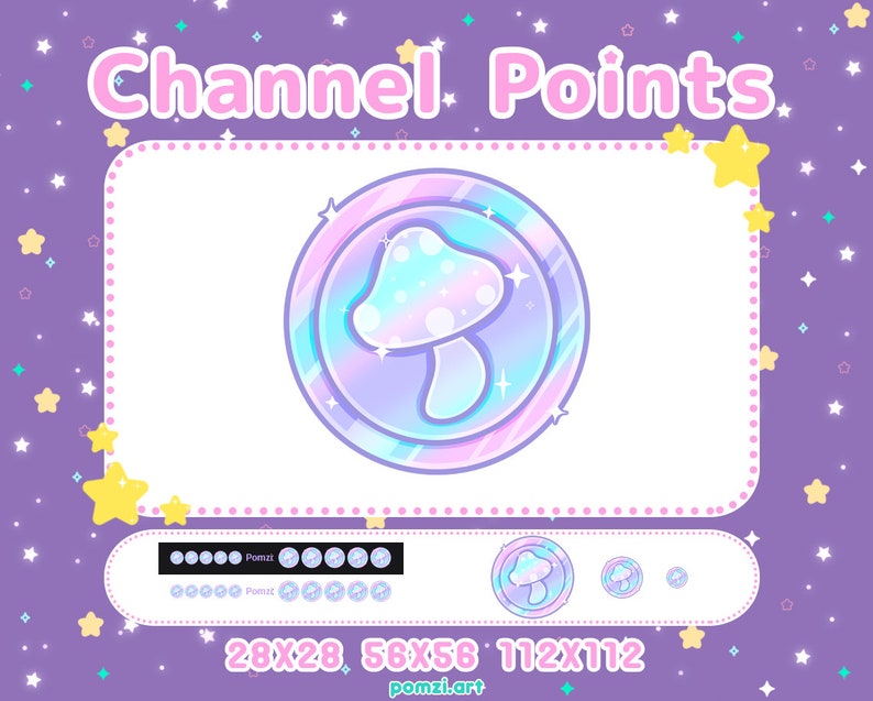 Mushroom Coin Channel Points /iridescent Purple/ Cute Twitch Channel ...