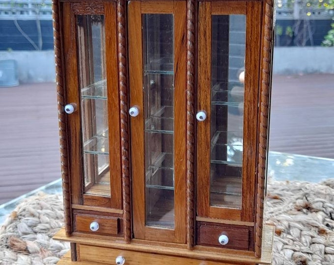 Wooden Miniature Showcase | Miniature Cabinet | 3 Doors Miniature ...
