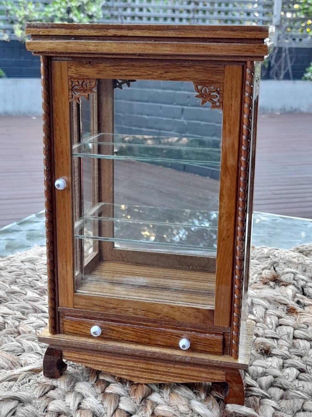 Miniature Teak Display Cabinet | Miniature Wood Showcase |handmade ...