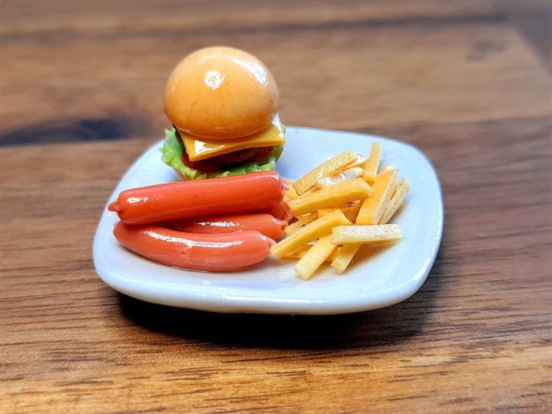 Miniature Cheese Burger Set | Miniature French Fried and Burger Set ...
