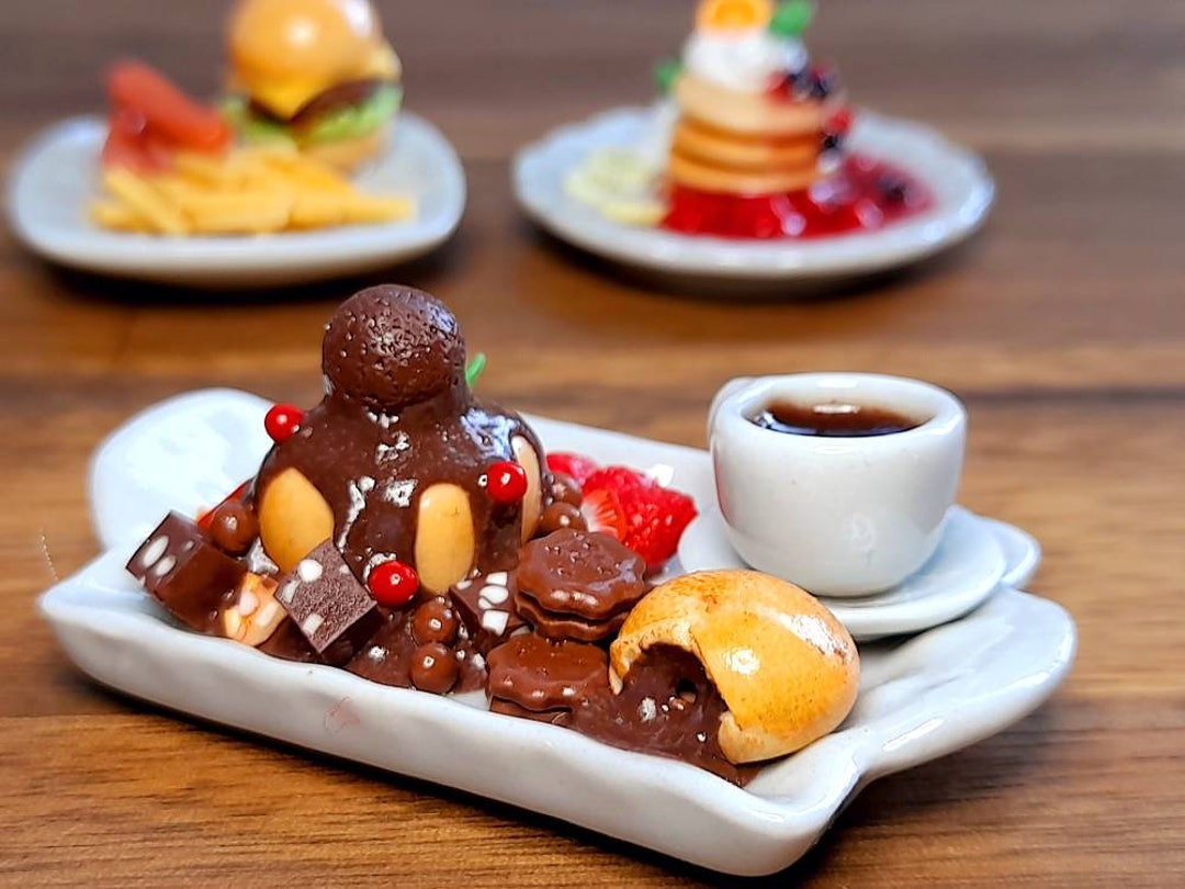 Miniature Chocolate Dessert | Miniature Handmade Clay Sweets | Mini ...