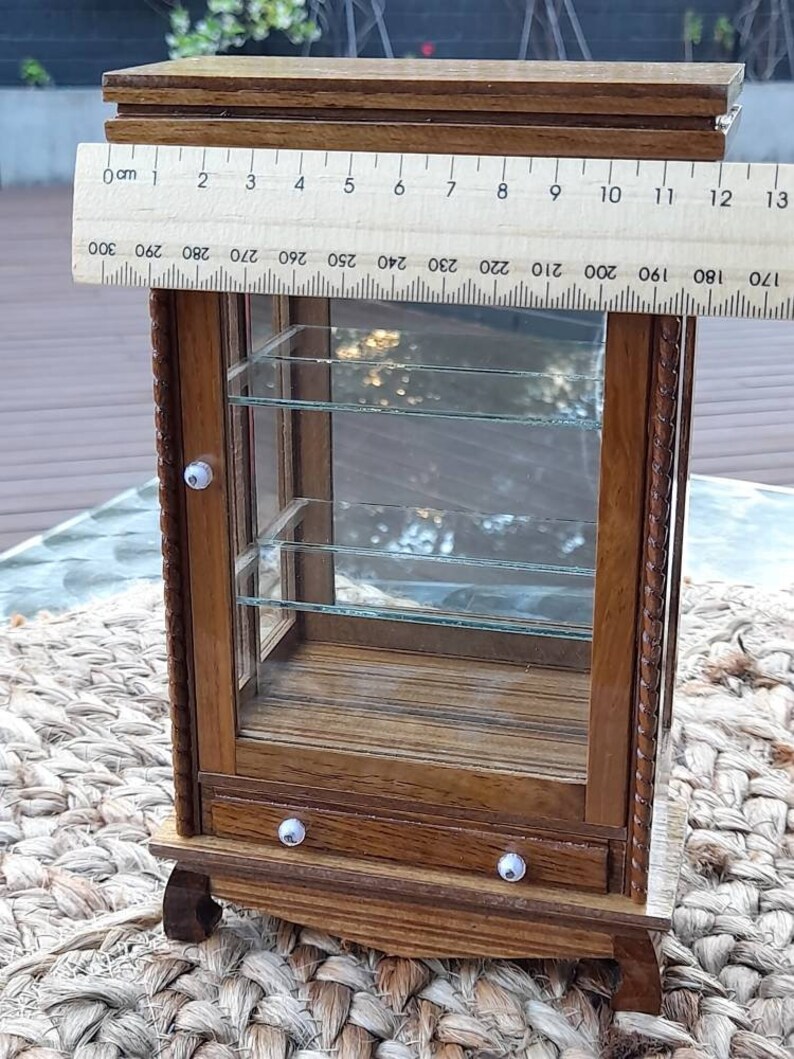 Miniature Teak Display Cabinet Miniature Wood Showcase | Etsy