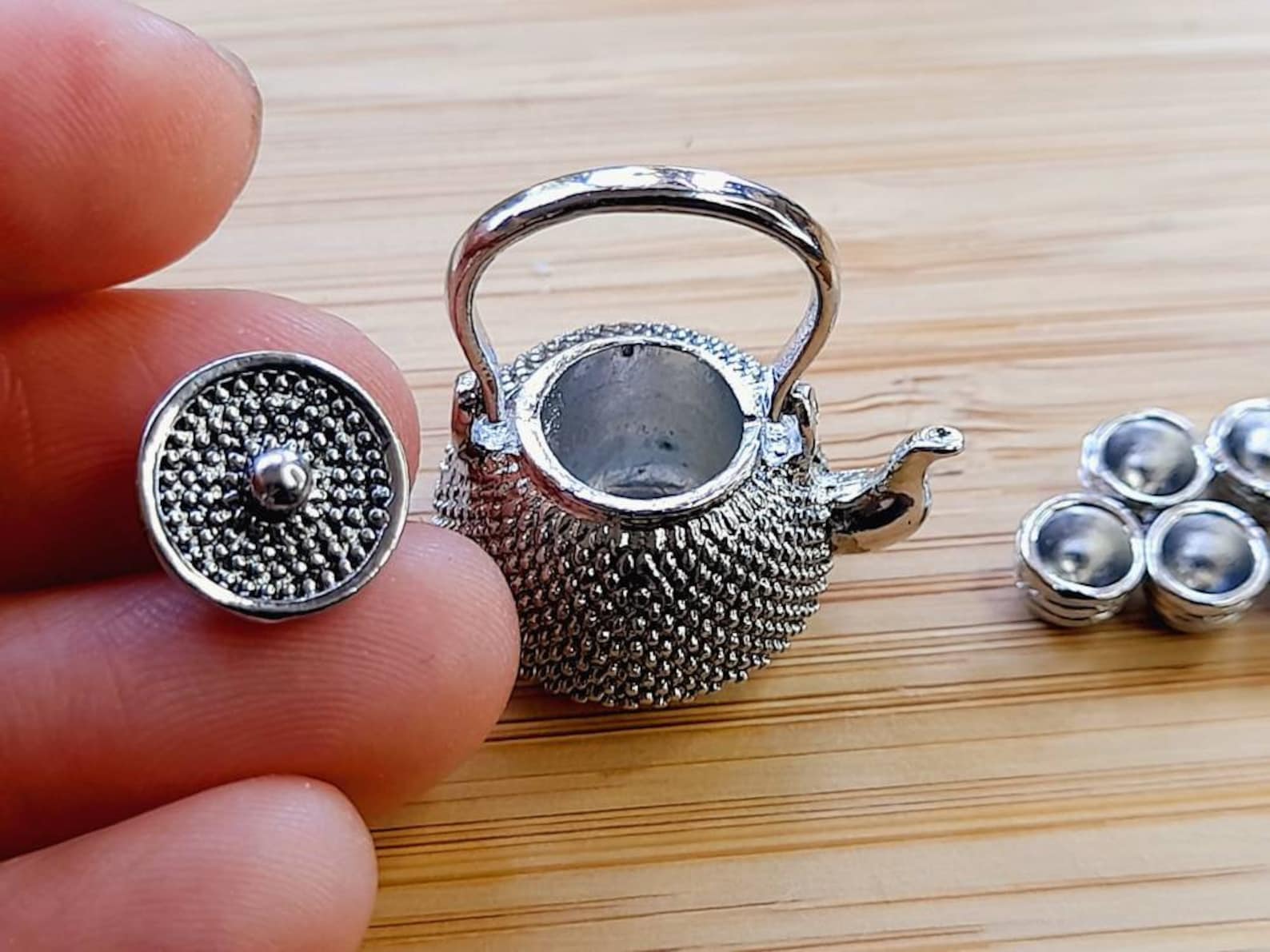 Vintage Style Miniature Tea Set Mini Kettle and Tea Cups | Etsy