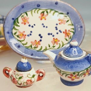 Miniature Ceramic Tea Set hand Painted Miniature Tea Set - Etsy