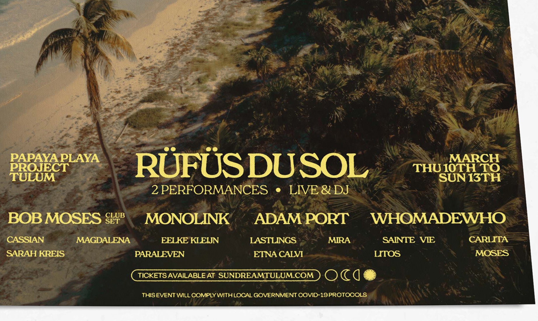 Rufus Du Sol Sundream Tulum Poster, Rüfüs Du Sol Poster, Dance Music ...
