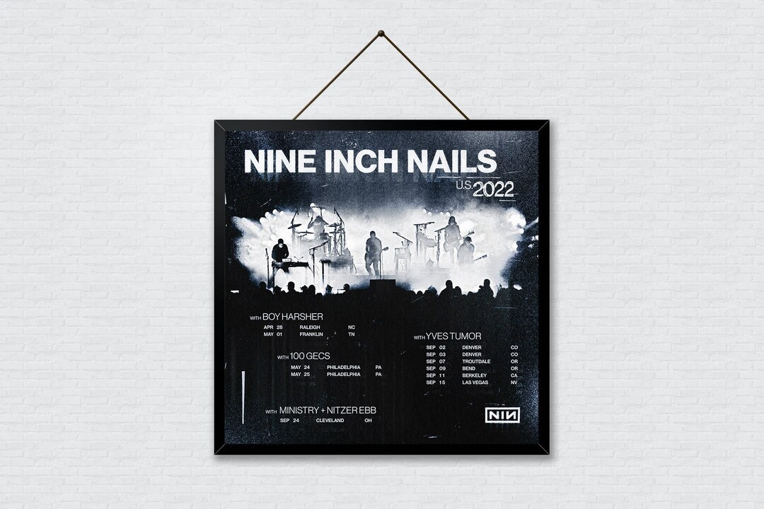 NIN US 2022 Tour Poster, NIN Print, Rock Decor, Rock Wall Art, Music ...