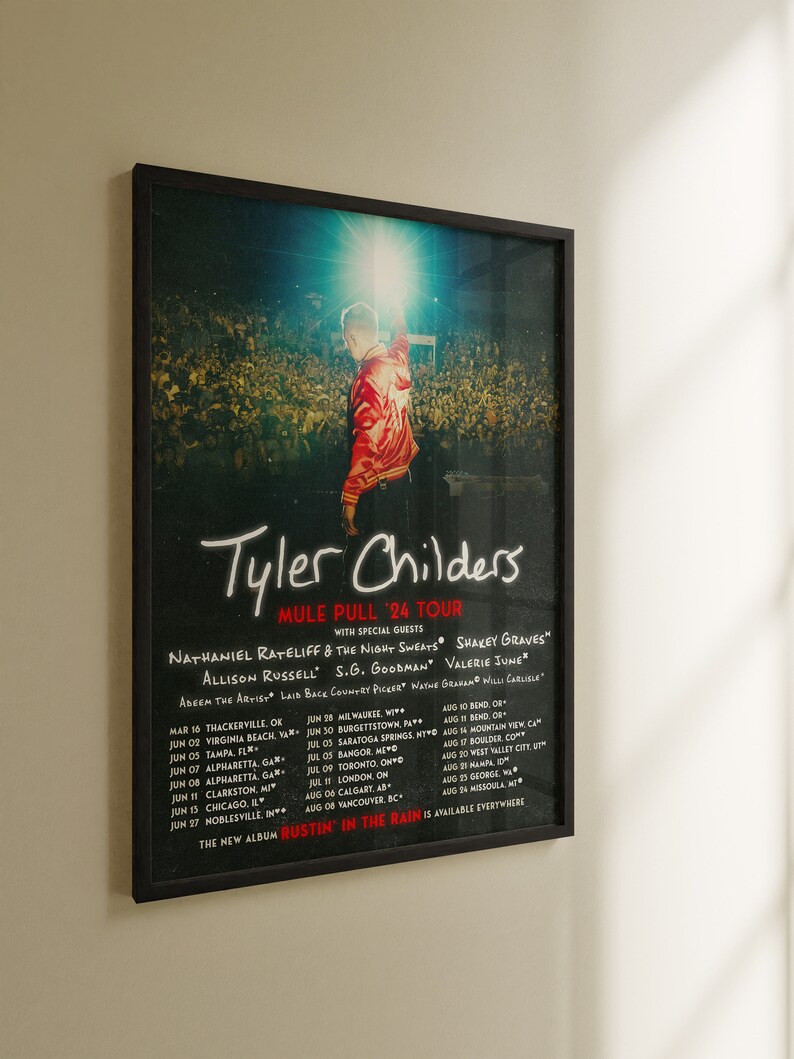 Tyler Childers Poster - Mule Pull 2024 Tour Print, Music Wall Art, Tour ...