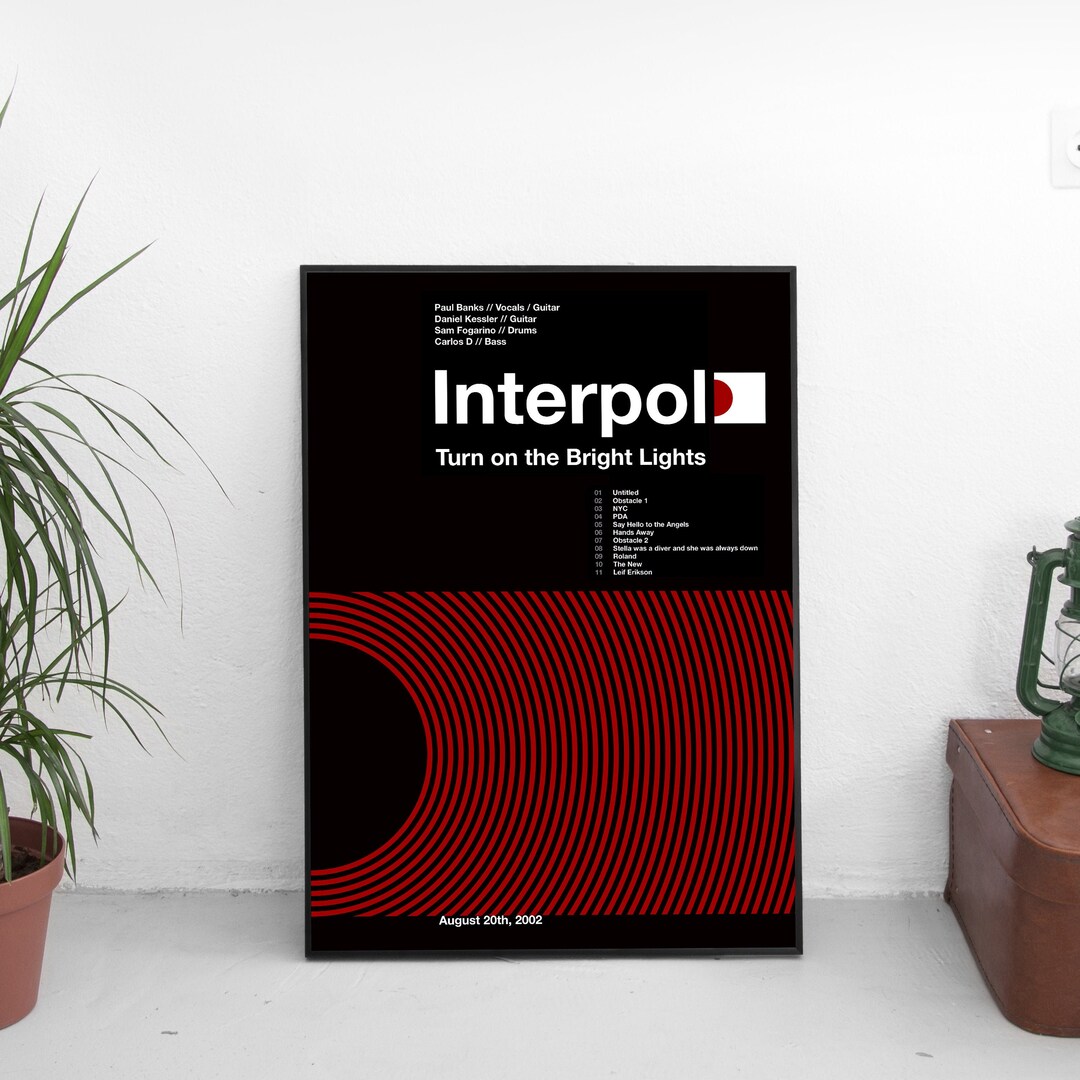 Interpol 'turn on the Bright Lights' Tracklist Poster, Interpol Band ...