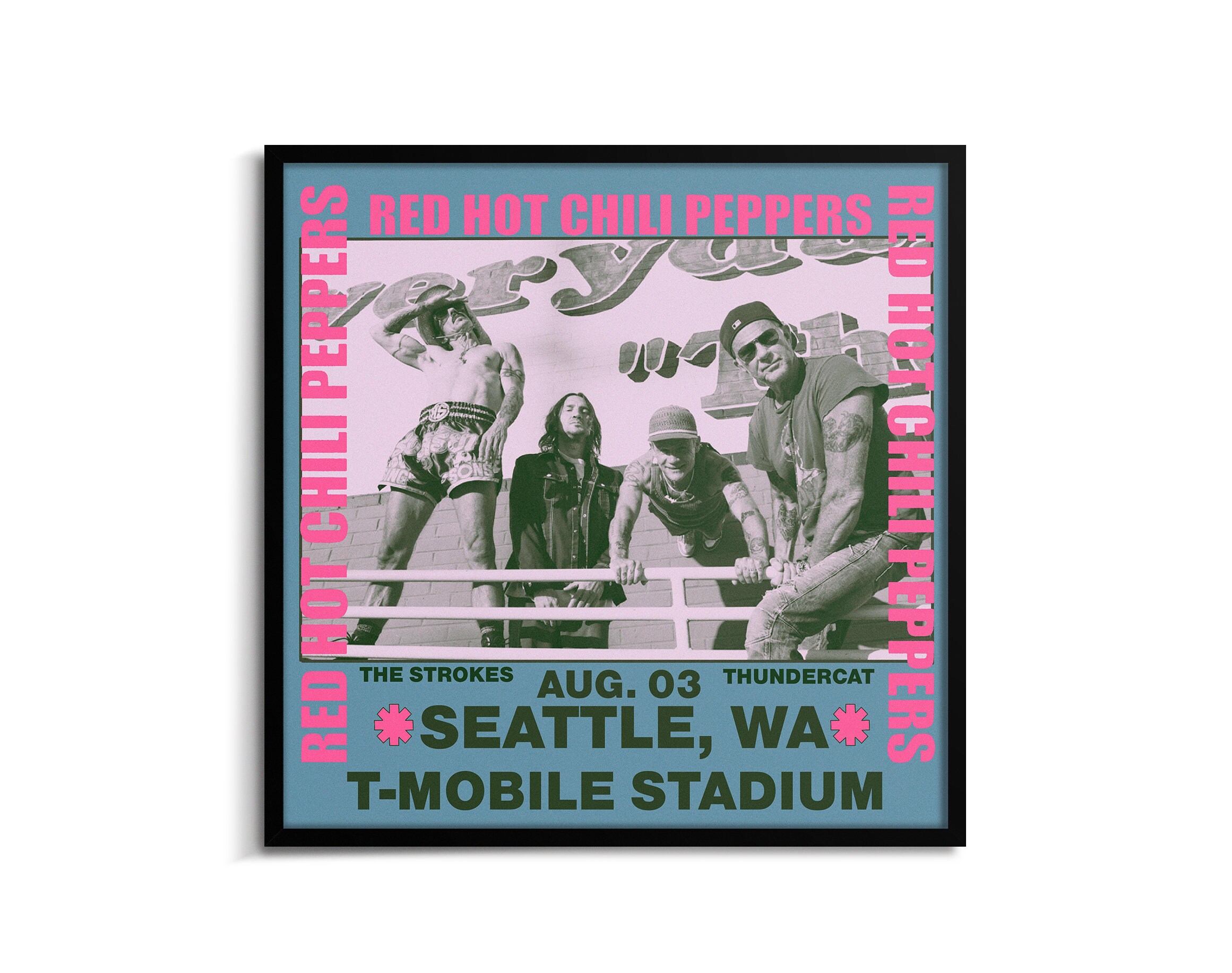 Red Hot Chili Peppers Concert Poster, RHCP Poster, Rock Print, Tour ...