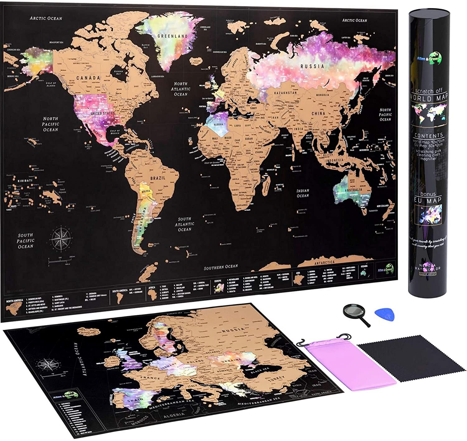 Scratch Off World Map Poster Europe Map Detailed Travel | Etsy