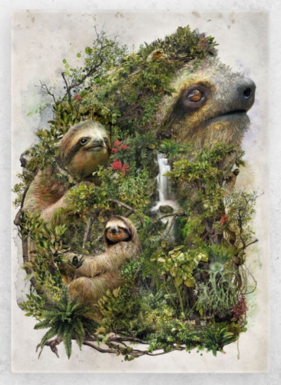 Sloth Art Poster and Wall Art Picture Print Modern Family | Etsy