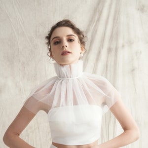 Bridal Ruffle Neck Tie / Ruffle Neck Tie / Wedding Neck Tie / Gift for ...