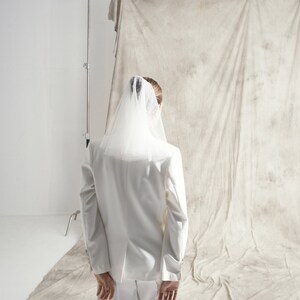 Short Wedding Veil / Drop Veil / Custom Veil / White Veil / Bridal Veil ...