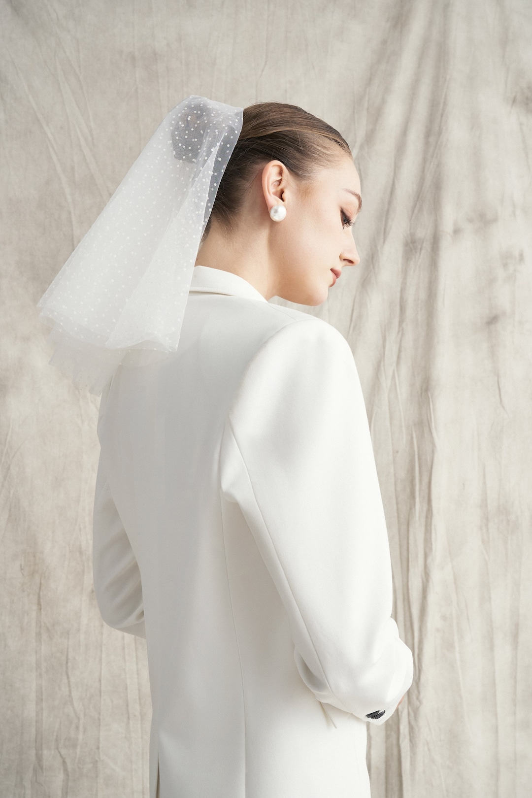 Short Wedding Veil / Drop Veil / Custom Veil / White Veil / Bridal Veil ...