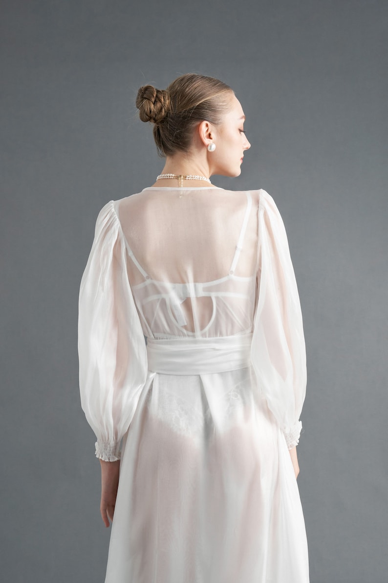 Wedding Robe / Glossy Shine Bridal Robe / Sheer Wedding Robe / - Etsy
