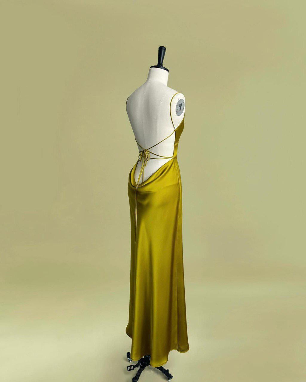Open Back Satin Slip Gown With Adjustable Straps | Handmade Evening or ...