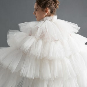 Ruffle Wedding Cape / White Bridal Cape / Wedding Cape / Gift for Bride ...