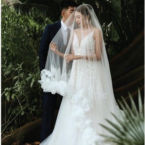 Wedding Veil/ Cathedral Wedding Veil / Dramatic Wedding Veil / Bridal ...