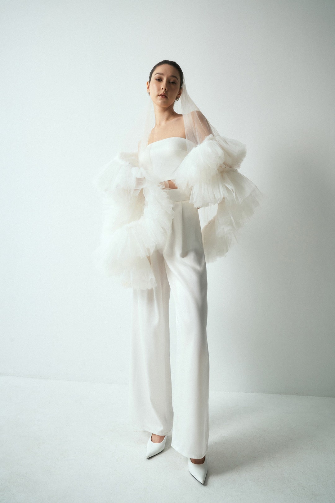 Handmade Wedding Veil / Ruffle Veil / Drop Veil / Custom Veil - Etsy