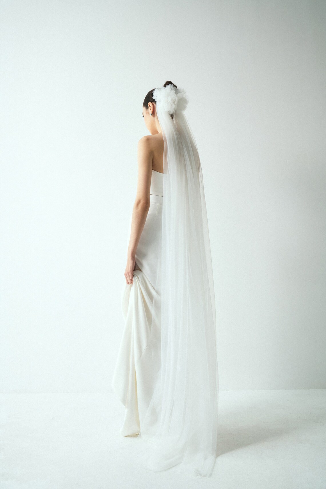 3D Flower Veil/ Low Drape Veil / Custom Veil / Bridal Veil / - Etsy