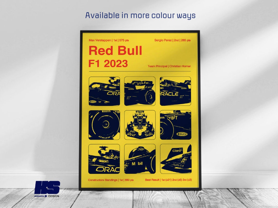 Red Bull F1 2023 Poster Formula One Racing Motorsport Max Verstappen ...