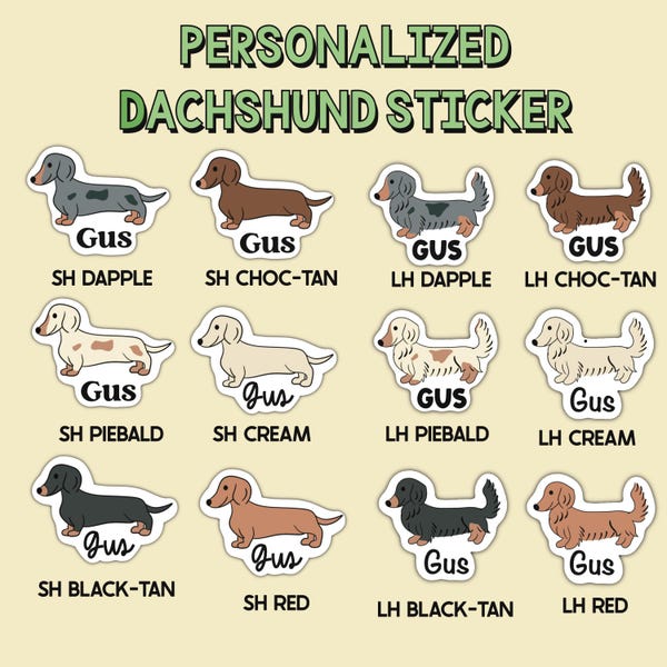 Dachshund Sticker - Etsy