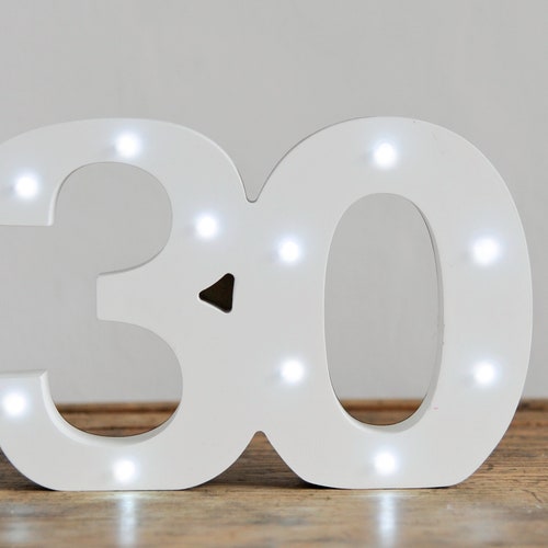 LED Light up Number 30 30th Birthday Decor From up in Lights | Etsy UK