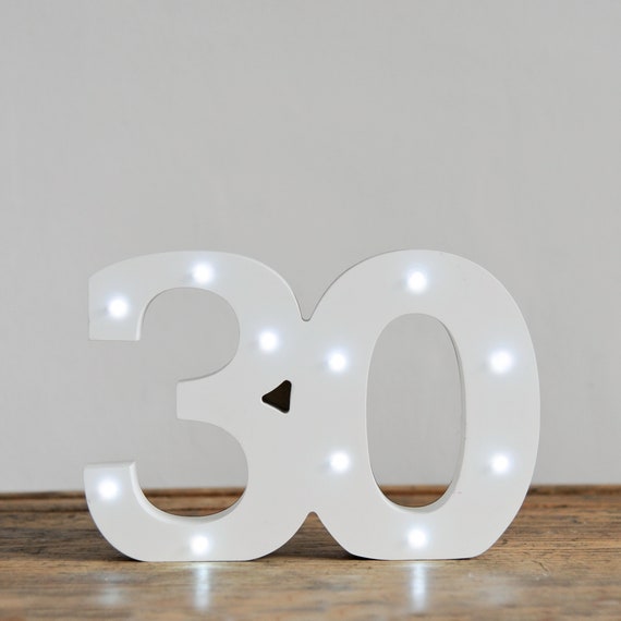 LED Light up Number 30 30th Birthday Decor From up in Lights | Etsy UK