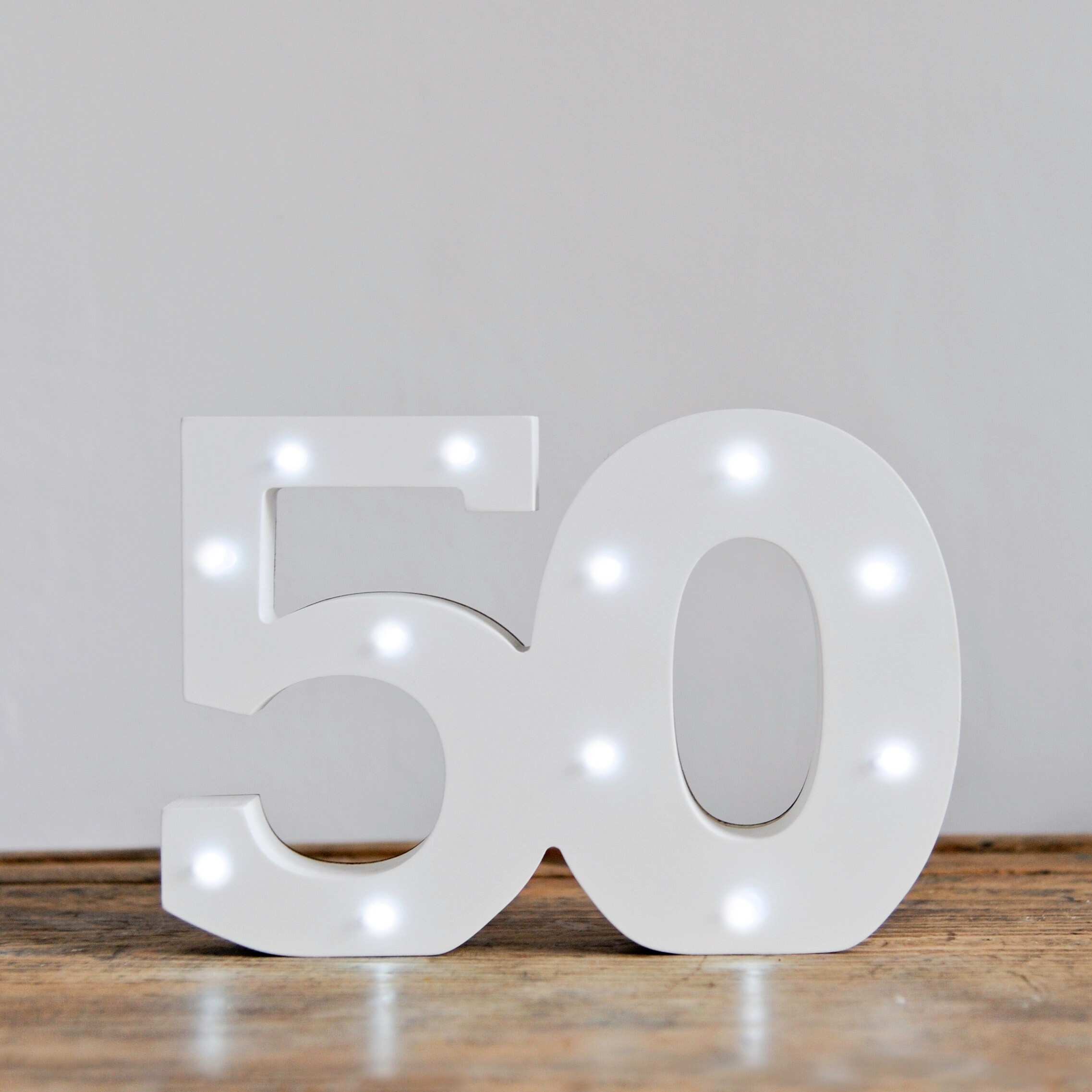 Light Up Number 50 MDF LED 50th Birthday Decor from Up In | Etsy