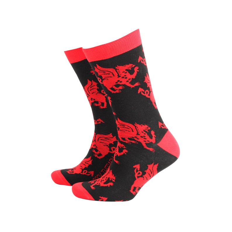 Men's Welsh Dragons Socks - Etsy