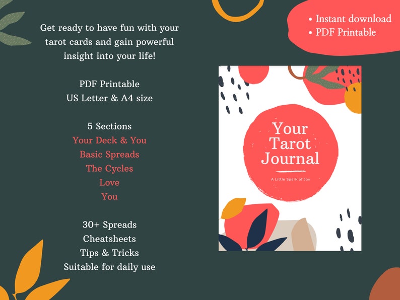 Printable Tarot Journal and Guidebook Tarot Workbook With - Etsy