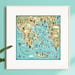 Illustrated Map, Mythical Beasts of Ancient Greece, Art Print -poster ...