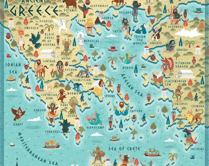 Illustrated Map, Mythical Beasts of Wales, A3 Art Print - Poster - Etsy ...