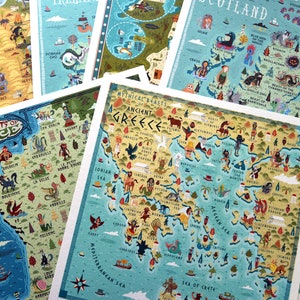 Illustrated Map, Mythical Beasts of France, Art Print - Poster - Etsy