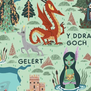 Illustrated Map, Mythical Beasts of Wales, A3 Art Print - Poster - Etsy