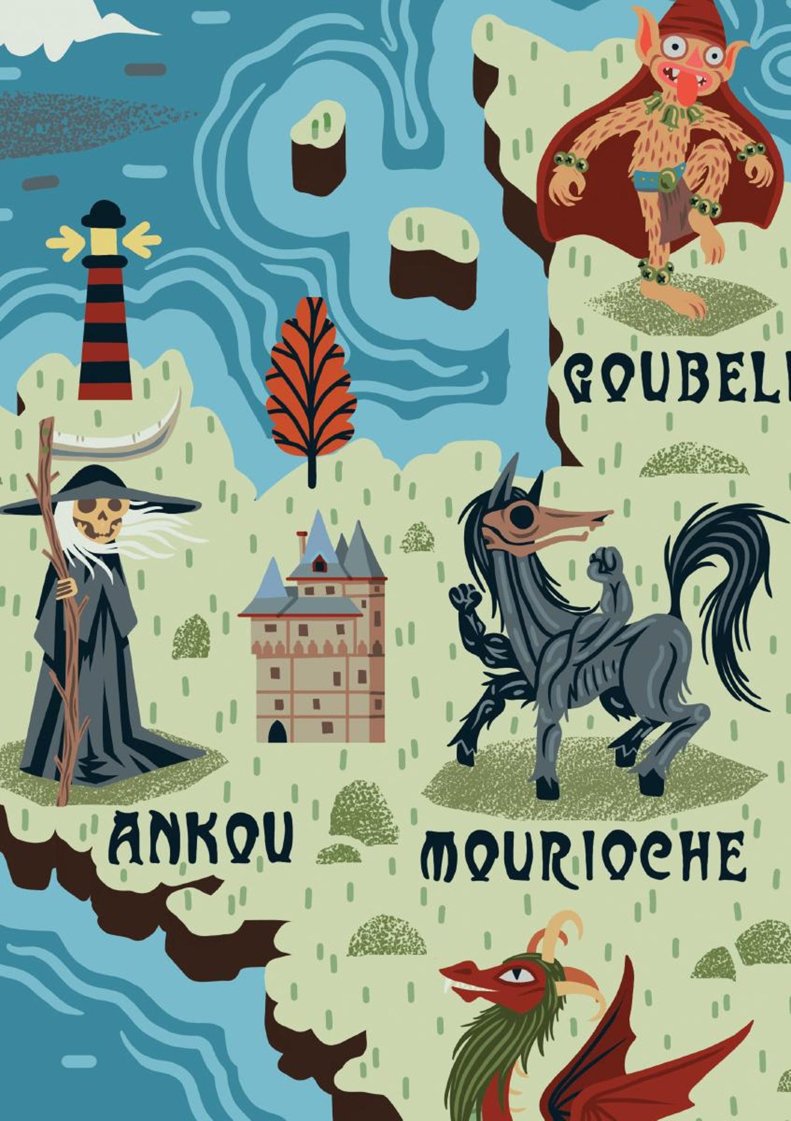 Illustrated Map, Mythical Beasts of France, Art Print - Poster - Etsy