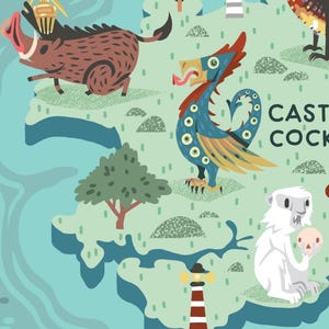 Illustrated Map, Mythical Beasts of Wales, A3 Art Print - Poster - Etsy