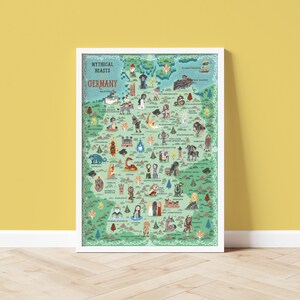Mythical Beasts of Germany : an Illustrated Map - Etsy