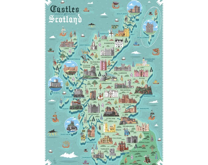 Scottish Castles - Scratch off Bucket List Poster, Edinburgh Castle ...