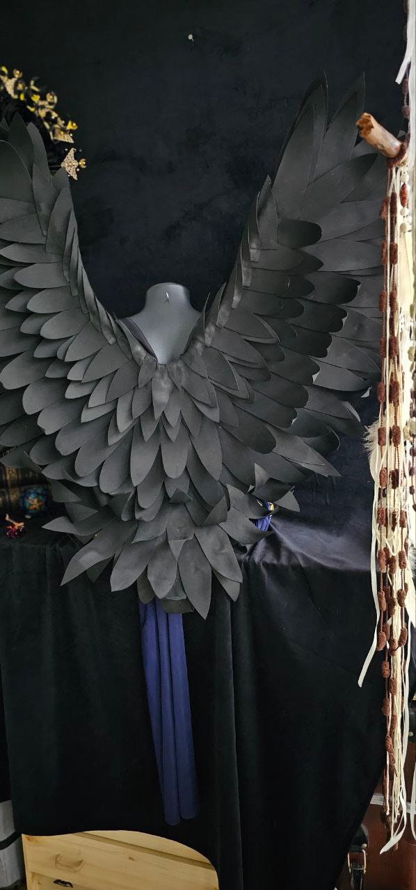 Black Harpy Costume Wings Cosplay Costume Adult, Arm Wings, Flexible ...