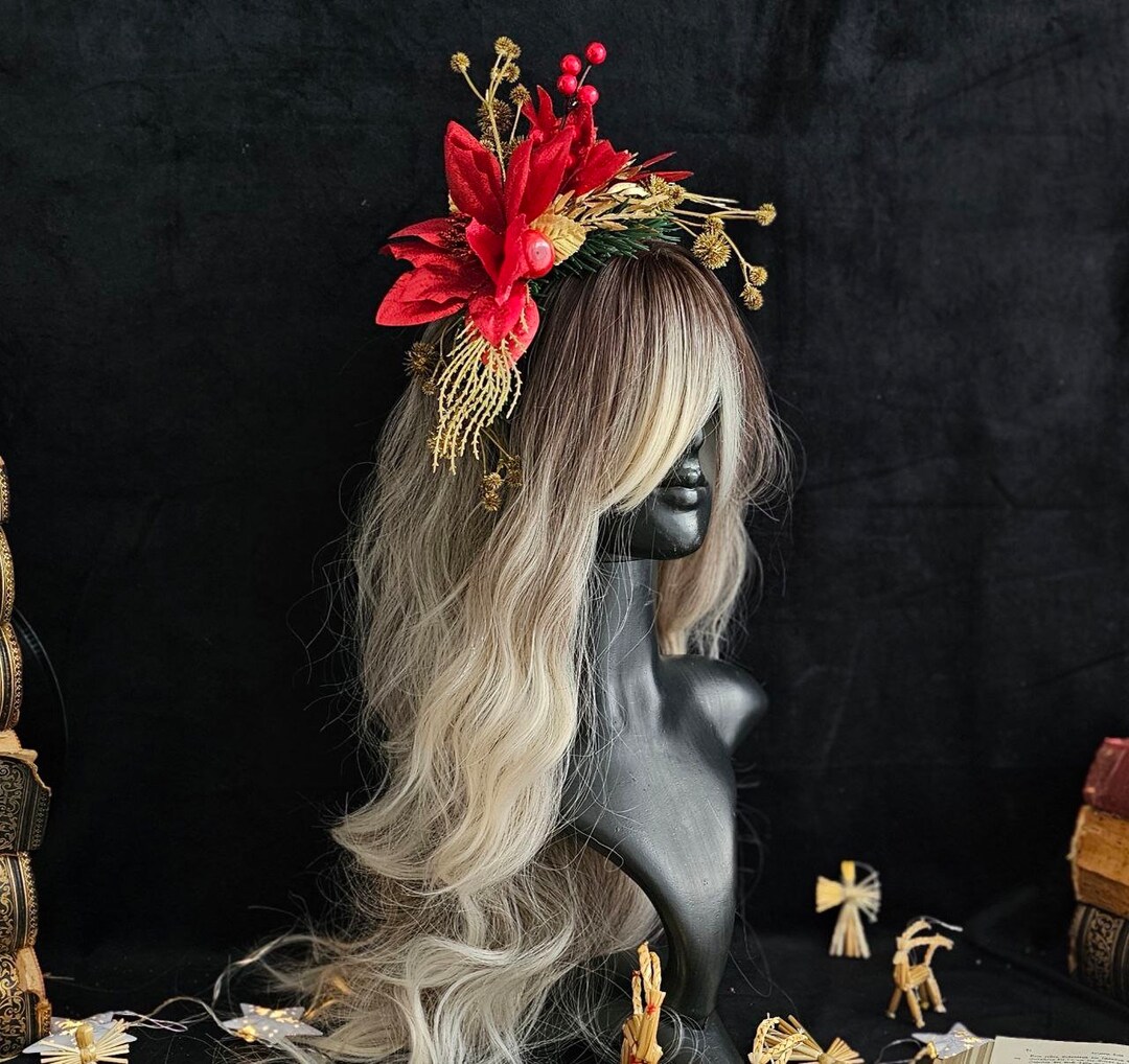 Christmas Red and Gold Headband X-mas Headband Holiday - Etsy