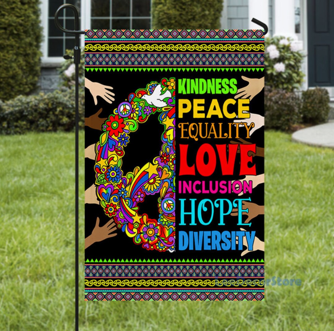 Human Rights Flag Kindness Peace Equality Love Inclusion Hope Etsy