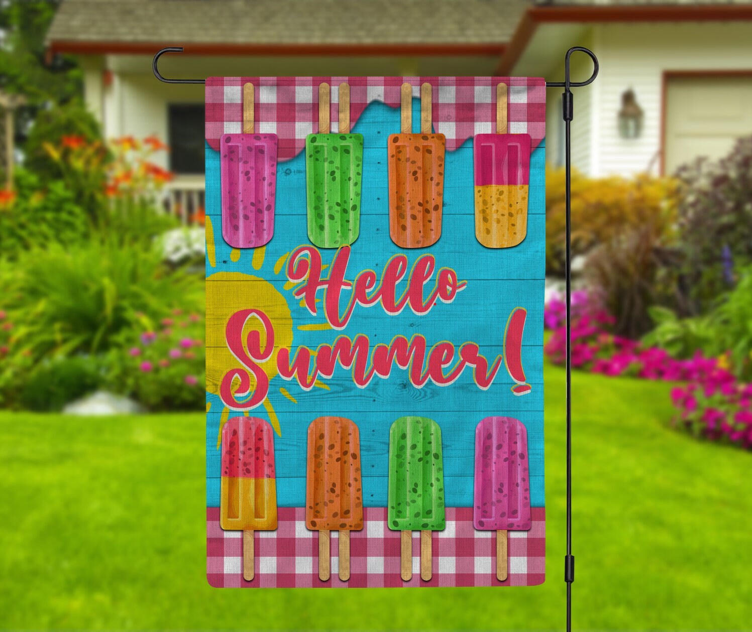 Hello Summer Garden Flag, Summer Popsicle Welcome Flag sold by Girish ...