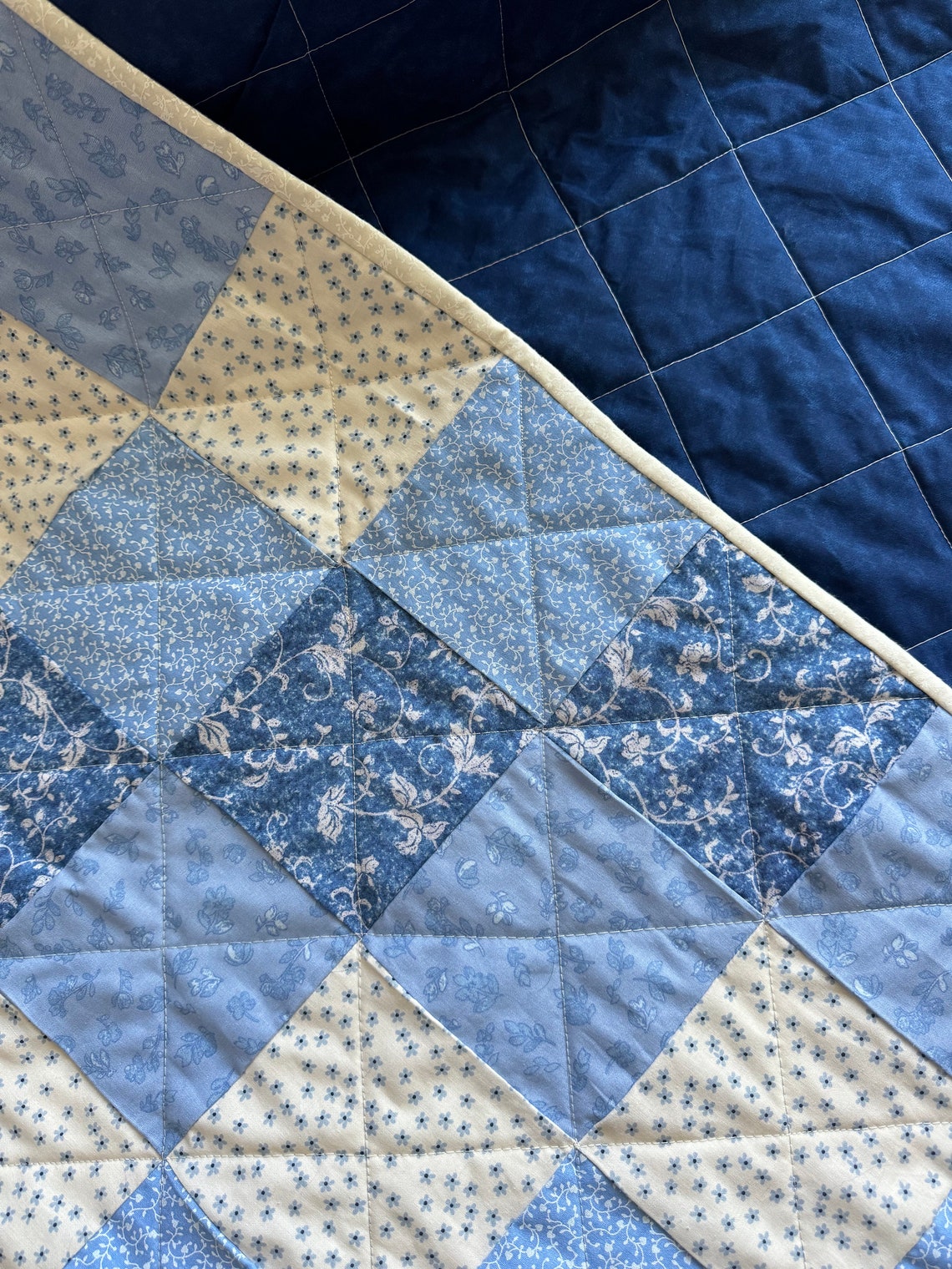 Blue Checkered Quilt - Etsy