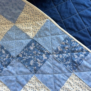 Blue Checkered Quilt - Etsy