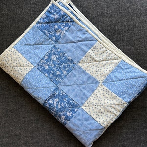 Blue Checkered Quilt - Etsy